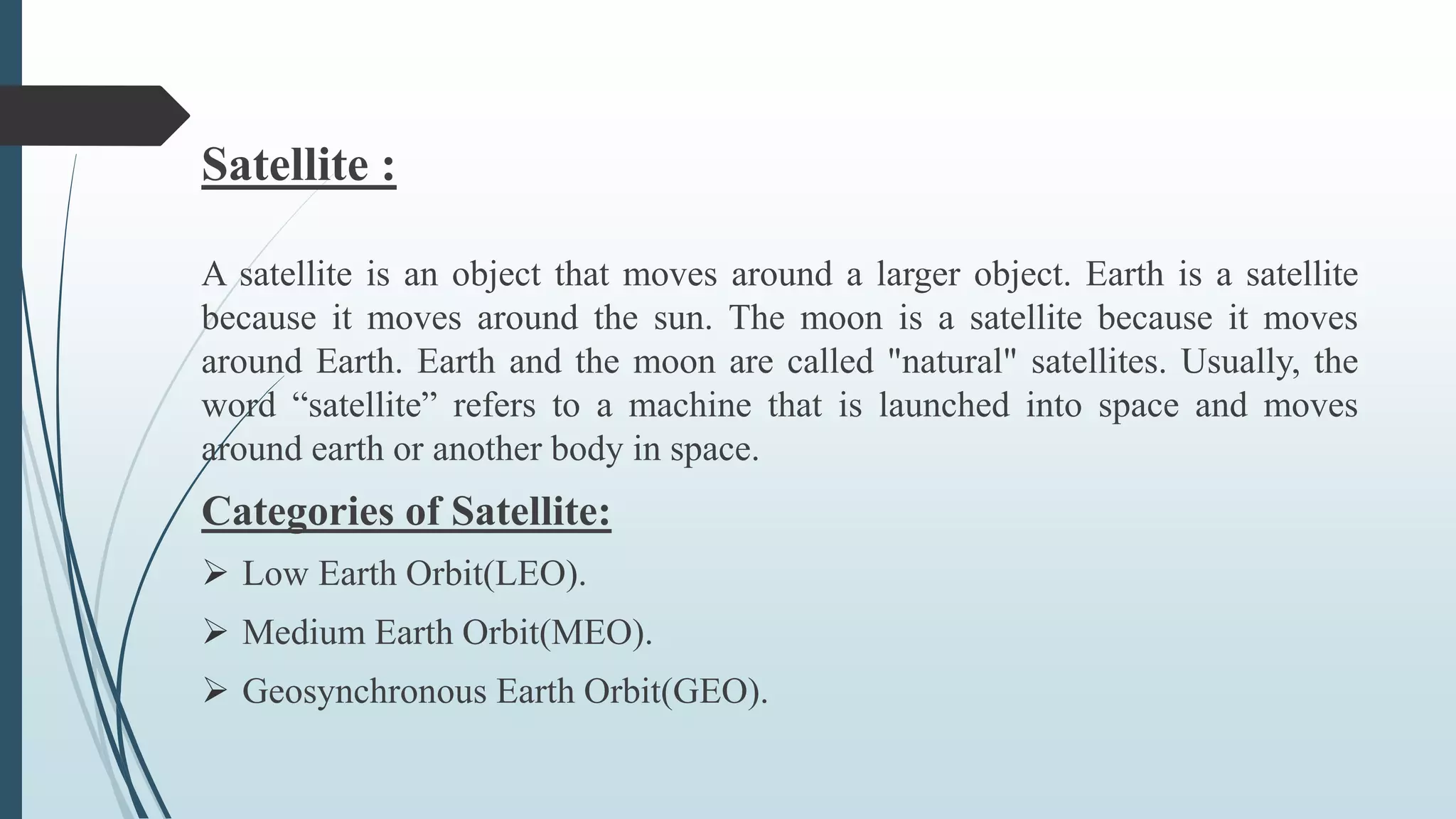 Geosynchronous earth orbit(geo) | PPT