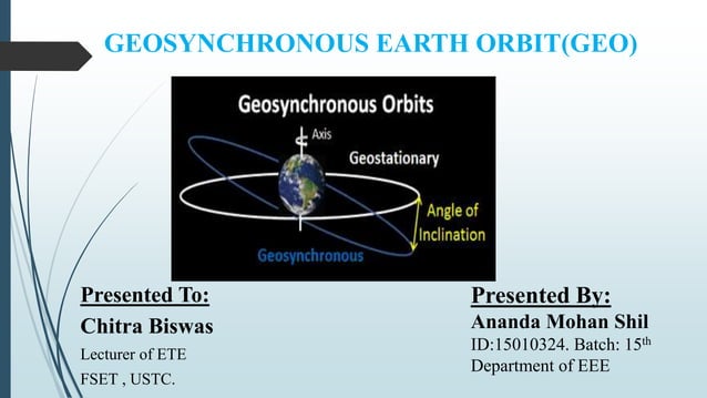 Geosynchronous earth orbit(geo) | PPT