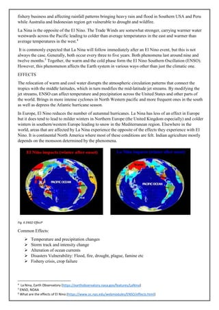 Geosystem Approach: El Nino Southern Oscillation Effects | PDF