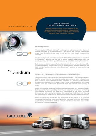 Geotab Overview | PDF | Auto Navigation Systems | Auto Technology