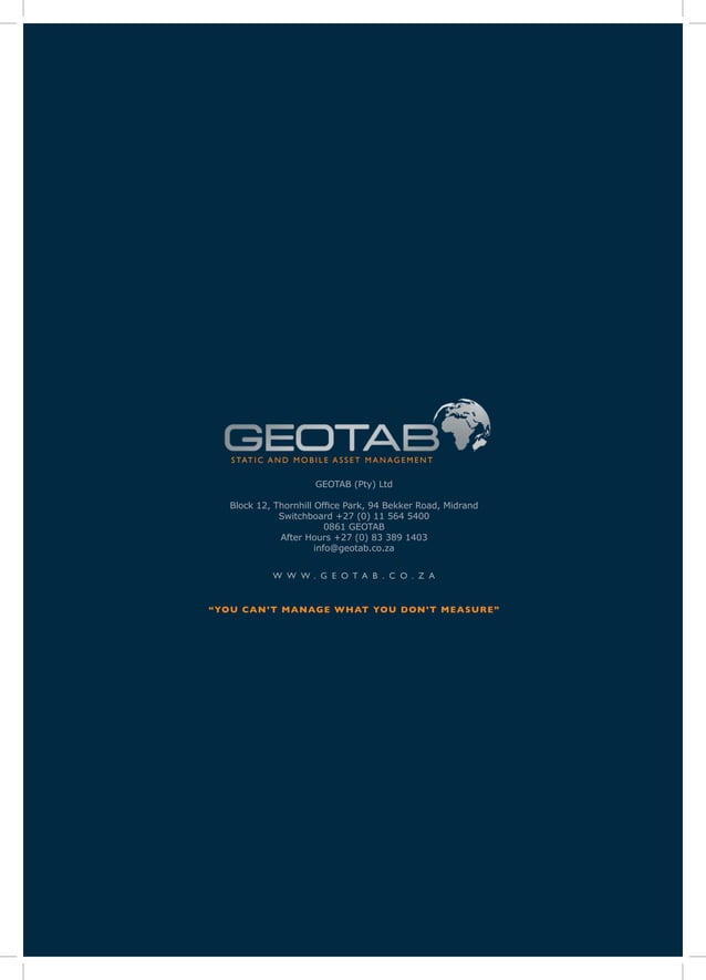 Geotab Fleet Management Brochure | PDF