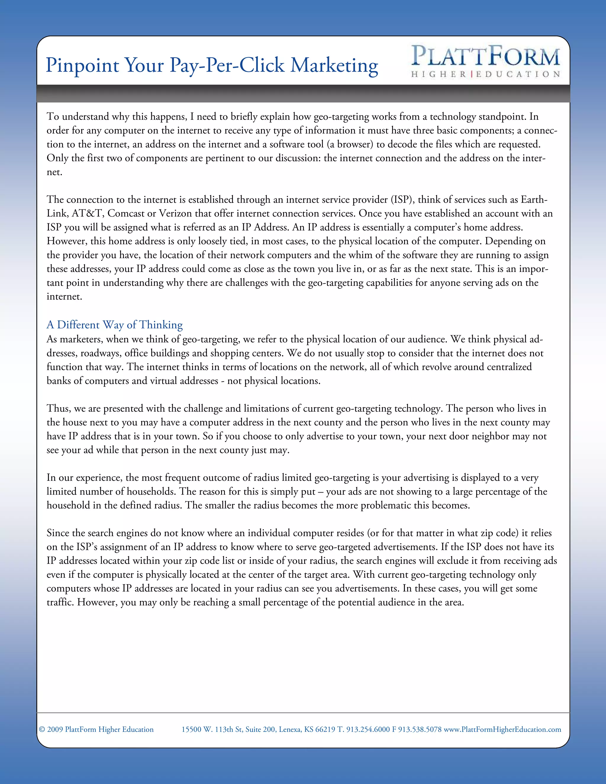 Geotargeting PPC Paper | PDF