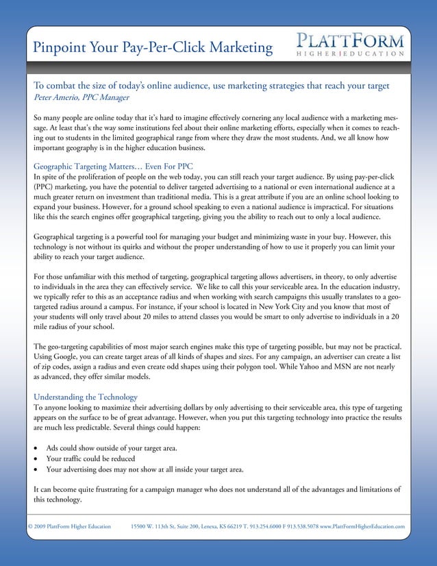 Geotargeting PPC Paper | PDF