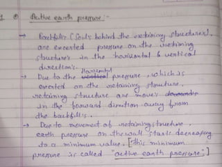 Earth pressure (Geotech 2nd unit complete) | PPTX