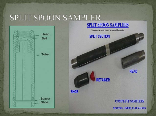 Types of samplers used in soil sampling | PPTX | Geology | Science