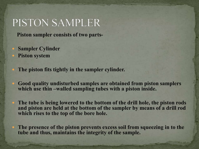 Types of samplers used in soil sampling | PPTX | Geology | Science