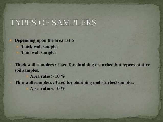 Types of samplers used in soil sampling