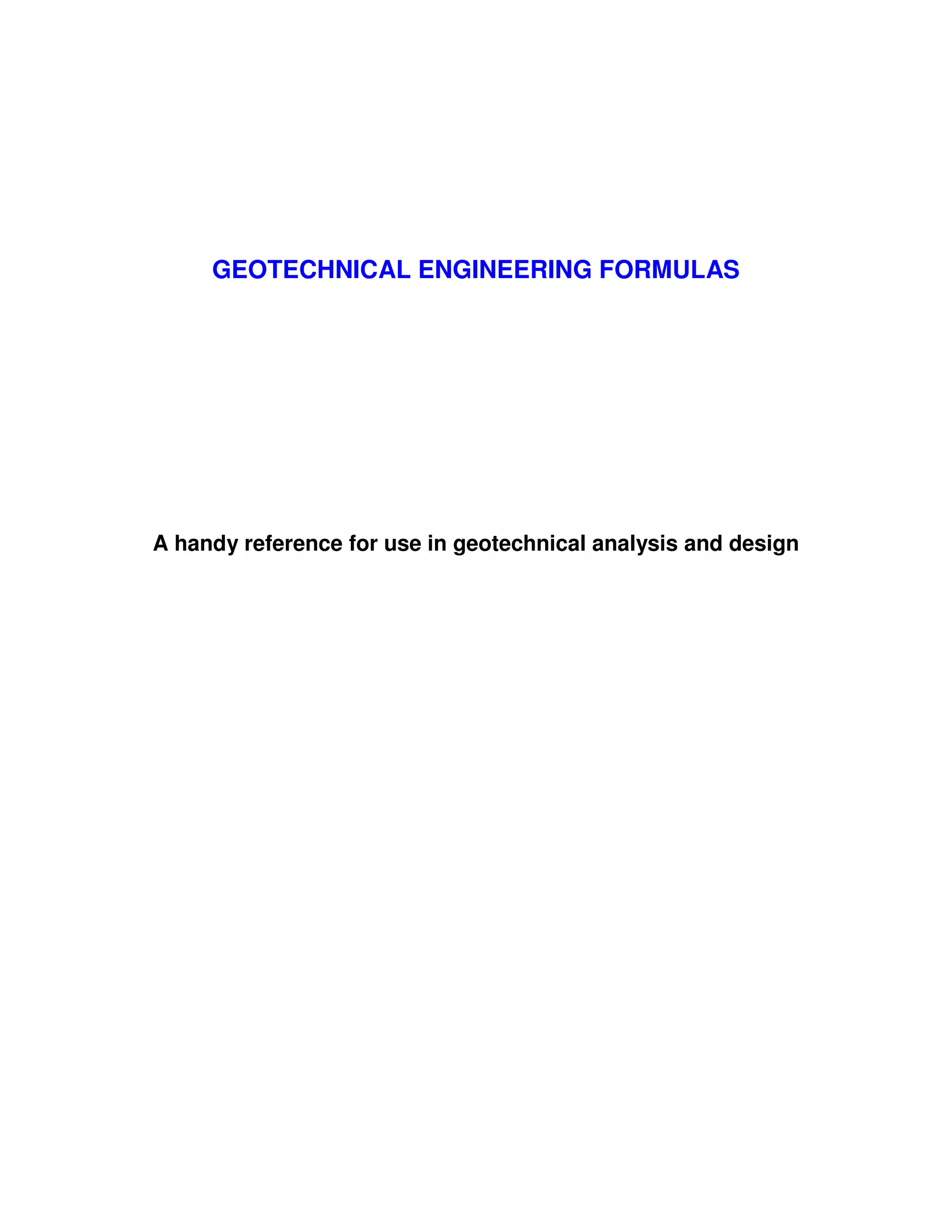 Geotechformulas | PDF