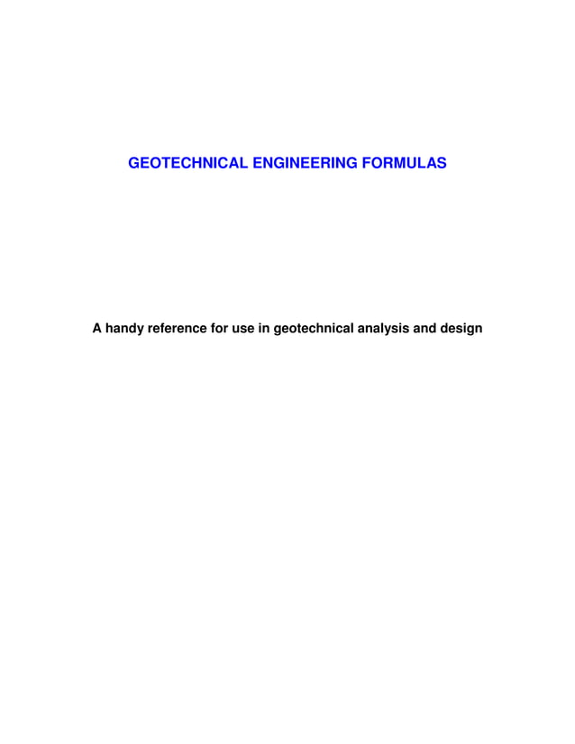 Geotechformulas | PDF