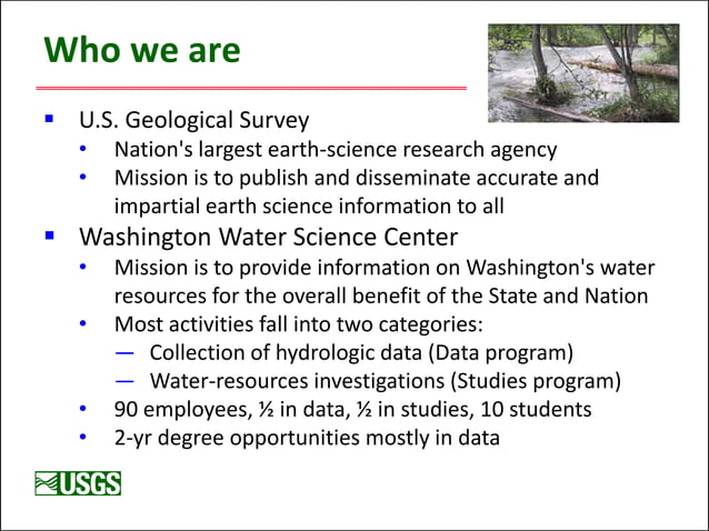 Geotechnical Employment at a USGS Water Science Center | PPT