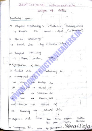 Geotechnical engineering gate short notes | PDF