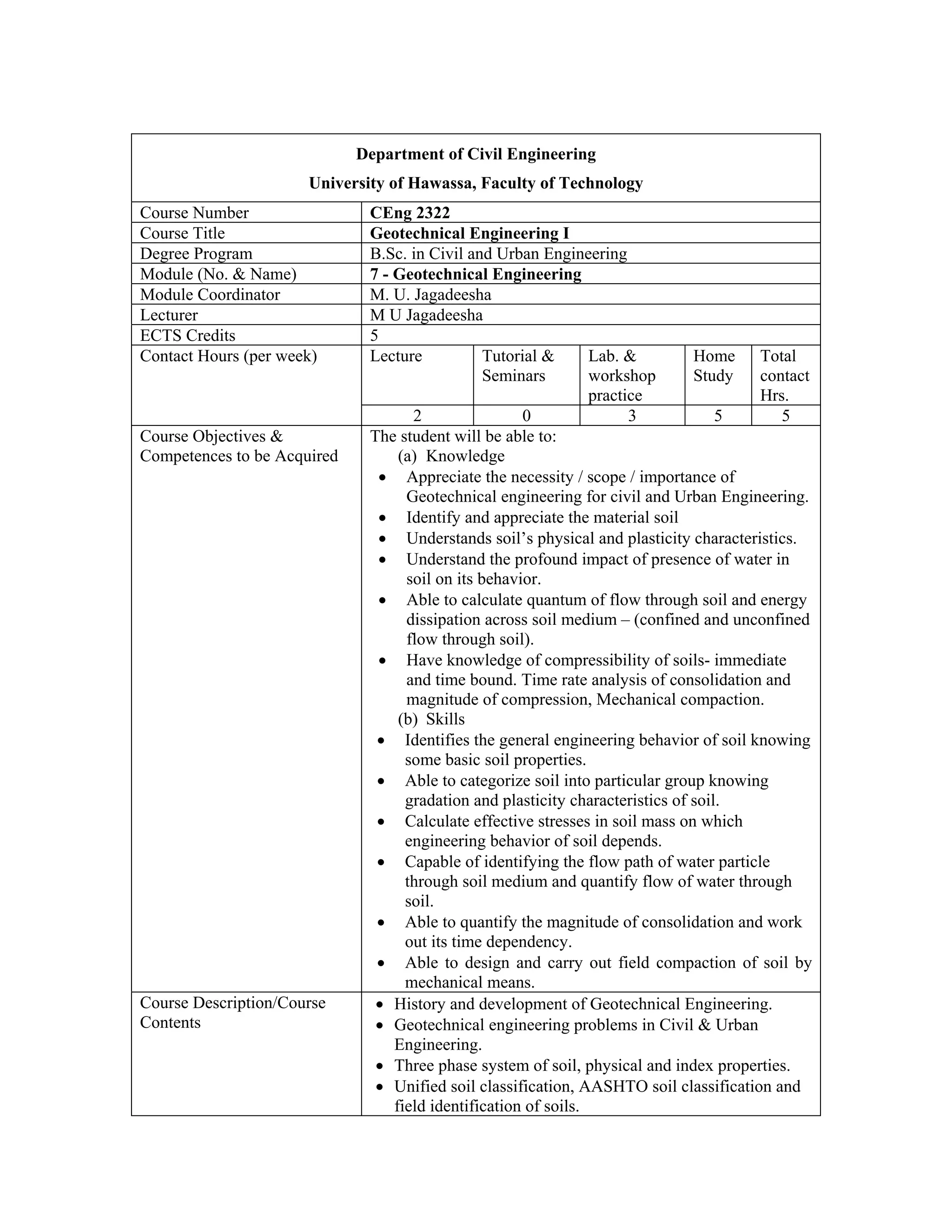 Geotechnical Engineering I Co | PDF