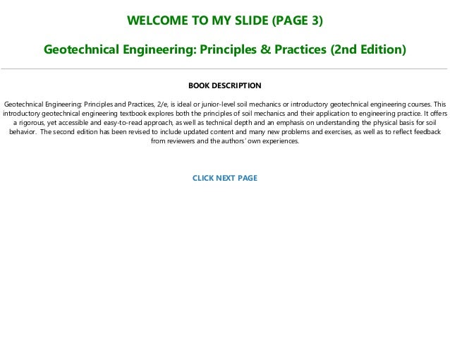 E-book download Geotechnical Engineering: Principles & Practices (2nd ... E-book download Geotechnical Engineering: Principles & Practices (2nd ...