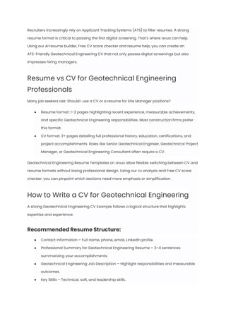 Geotechnical Engineer Resume Examples & Writing Guide for 2025 | PDF