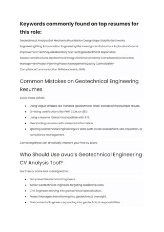 Geotechnical Engineer Resume Examples & Writing Guide for 2025 | PDF