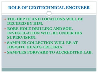 Geo-technical inputs for a project | PPT