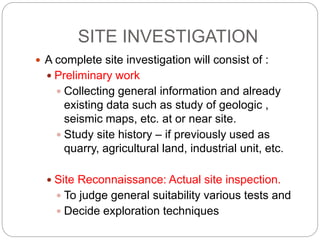 Geotechnical investigation for road work | PPTX