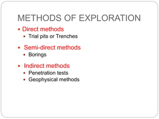 Geotechnical investigation for road work | PPTX