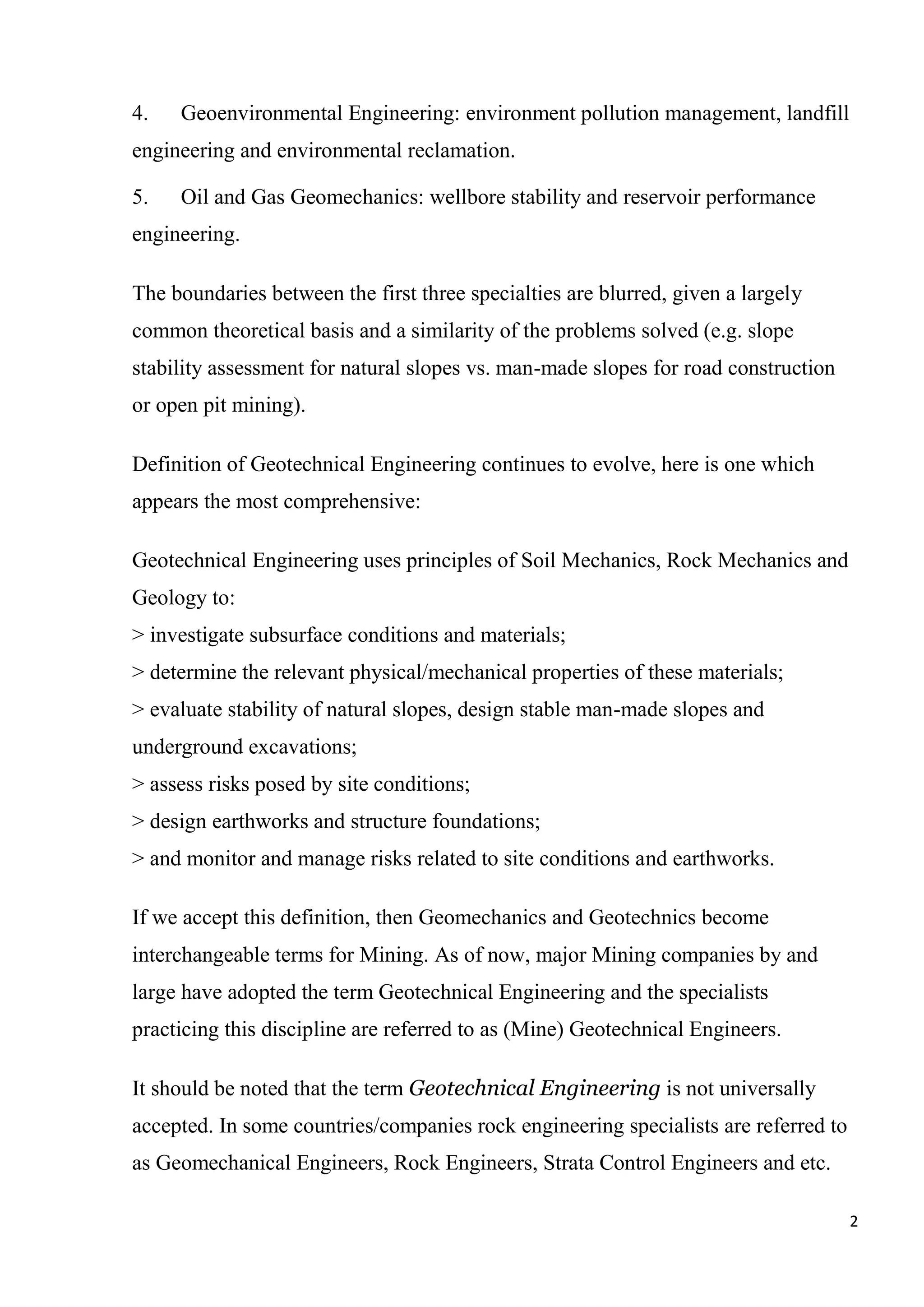 Geotechnical or Geomechanical? | PDF