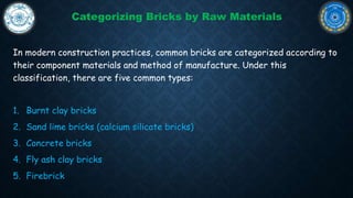 cement, bricks and their types. | PPTX