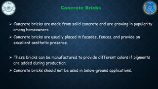 cement, bricks and their types. | PPTX