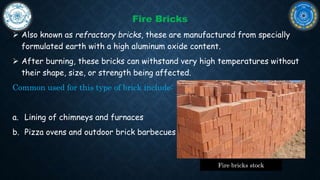 cement, bricks and their types. | PPTX