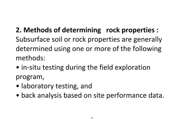 Geotechnical properties of rocks | PDF | Civil Engineering Industry ...