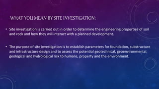 Geotech site investigation | PPT