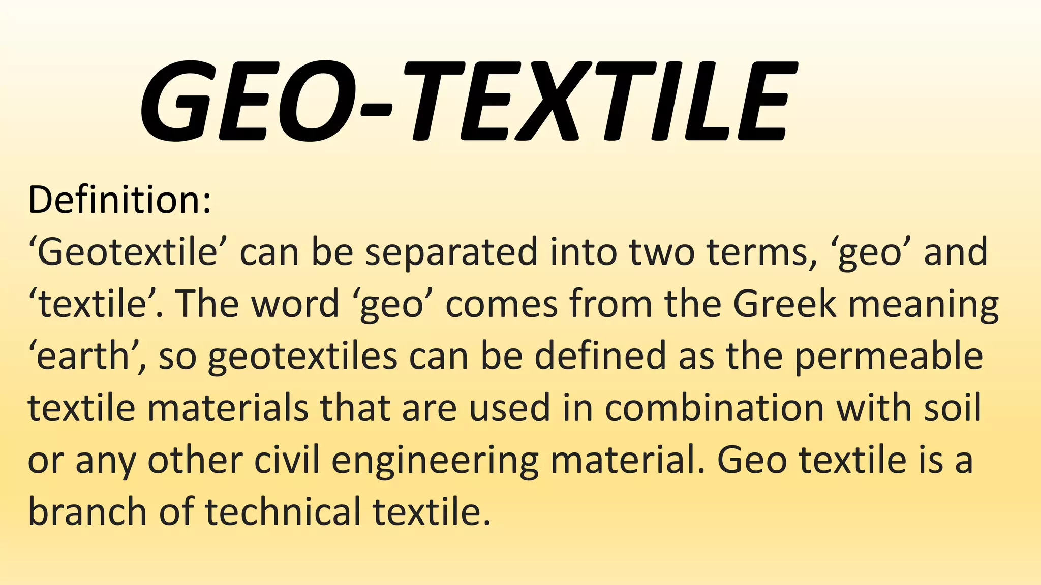 A Slide on Geo Textile | PPT