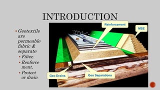 Geotextile application to civil engineering | PPTX