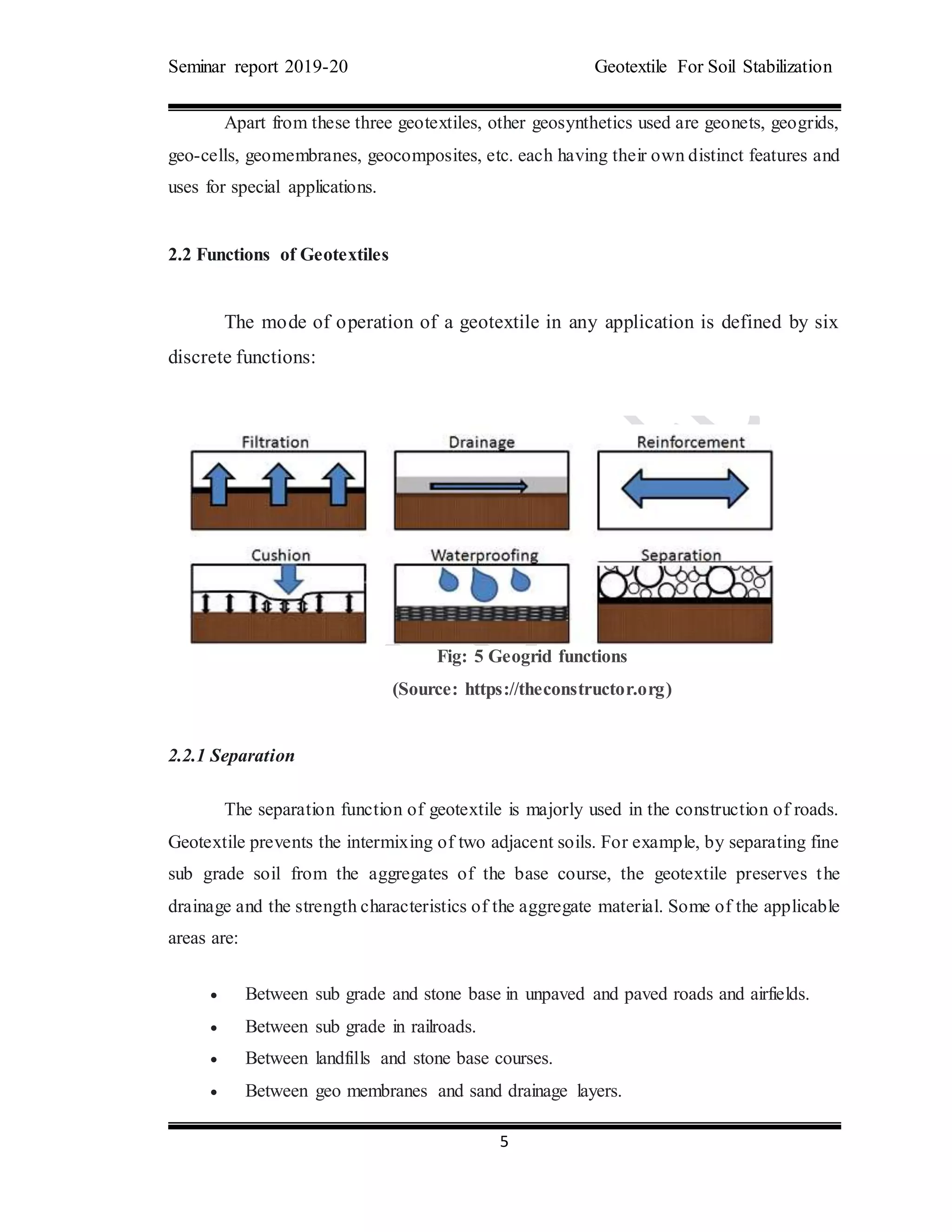 Geotextile for soil stabilization | DOCX