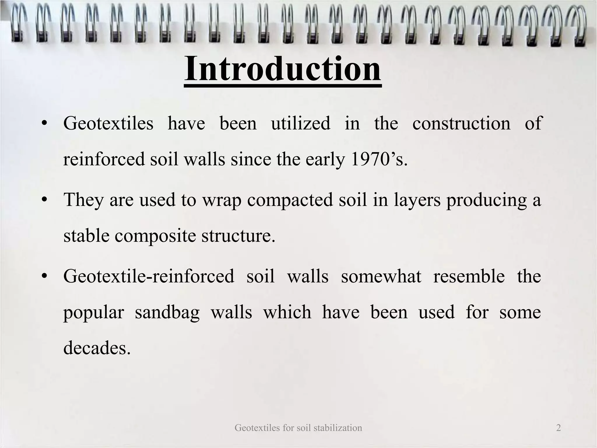 Geotextile fo soil stabilization | PPTX