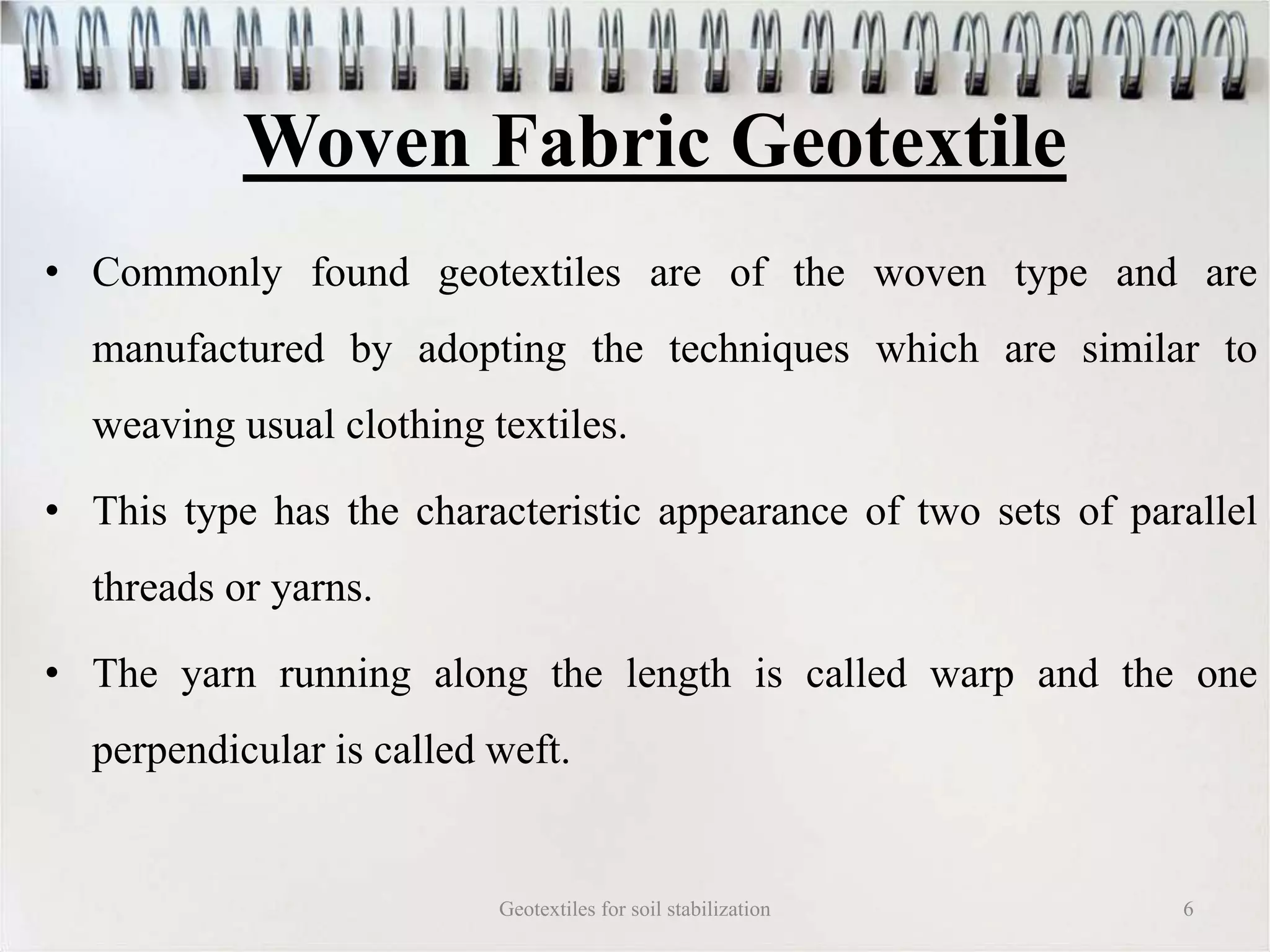 Geotextile fo soil stabilization | PPTX