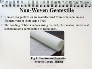 Geotextile fo soil stabilization | PPTX