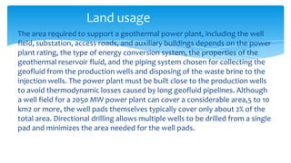 environmental impact of geothermal plants | PPTX