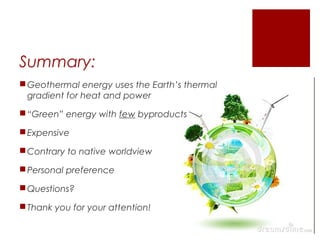 Geothermal alternative energy | PPT