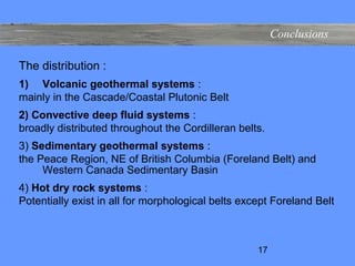 Geothermal Reseources in Canadian Cordillera | PPT
