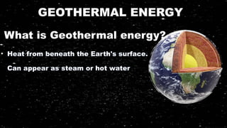 Geothermal energy IGCSE physic chapter 4 | PPTX