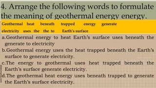GEOTHERMAL ENERGY 2.pptx for grade 9 students | PPTX