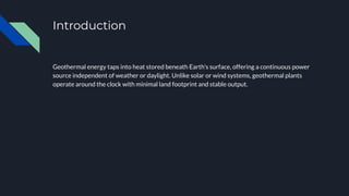 Geothermal Energy and Underground Heat Extraction | PDF