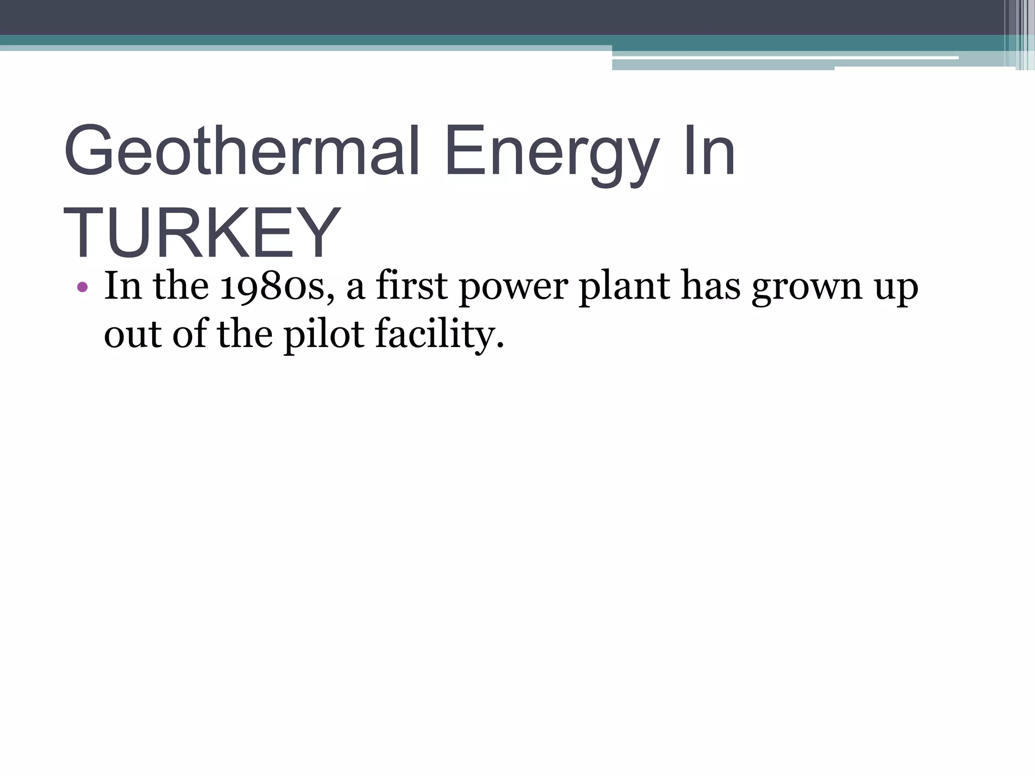 Geothermal energy in Turkey Büşra Kevser KARAAĞAÇ | PPTX