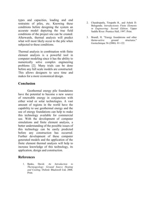 Geothermal Energy Piles | DOCX