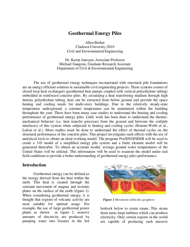 Geothermal Energy Piles