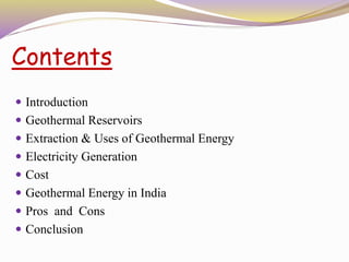 Geothermal energy presentation123 | PPT