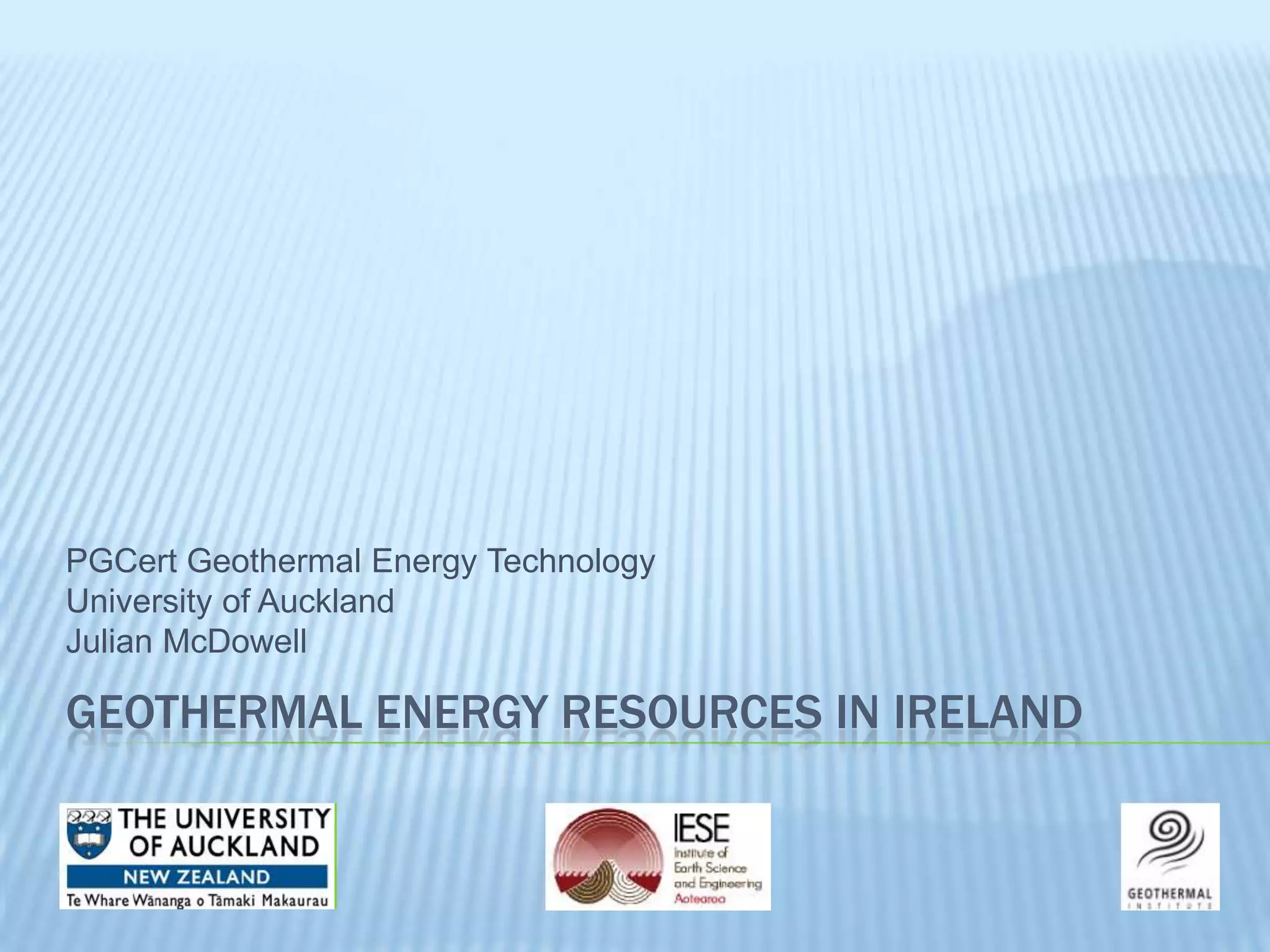 Geothermal Energy Resources In Ireland | PPTX