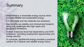 Harnessing Geothermal energy - scope and challenges .pptx