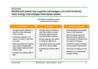 Geothermal power - financial comparison | PPT