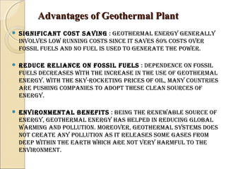 Advantages Of Geothermal Energy
