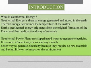 Geothermal power plant | PPTX