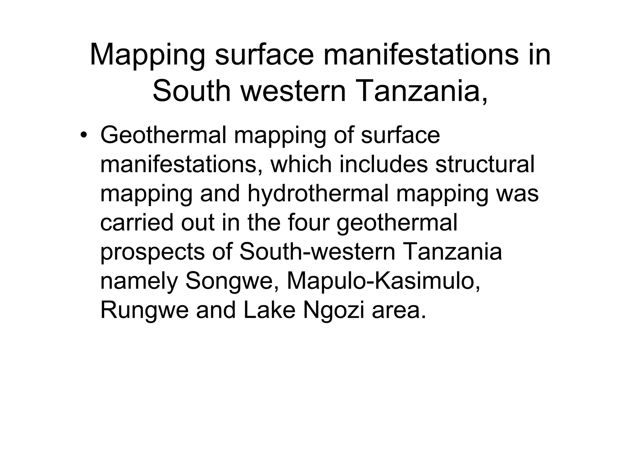 Geothermal surface manifestation mapping in south western | PDF